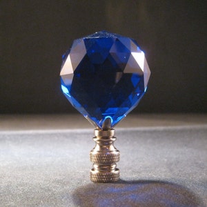 Lamp Finial-stunning Leaded Crystal Lamp Finial-**dark Blue**-satin ...