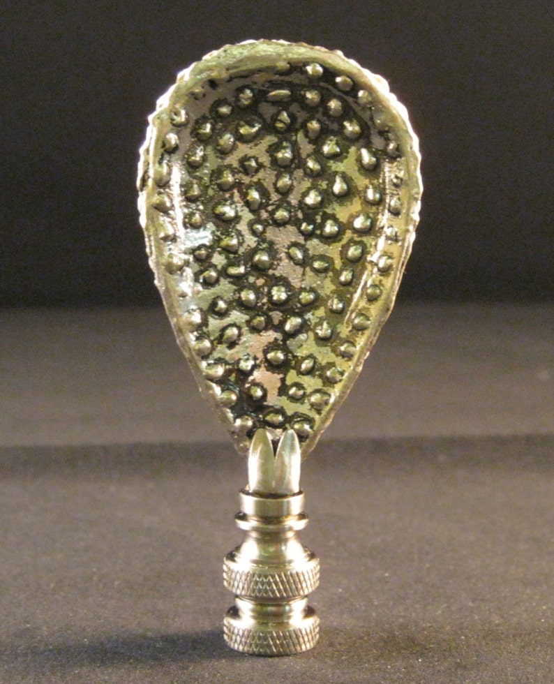 Lamp Finial-antq. Silver Glittering Drop Lamp Finial-satin Nickel Base ...