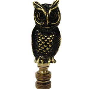 OWL Aged Brass Finish Lamp Finial-highly Detailed Cast Metal - Etsy