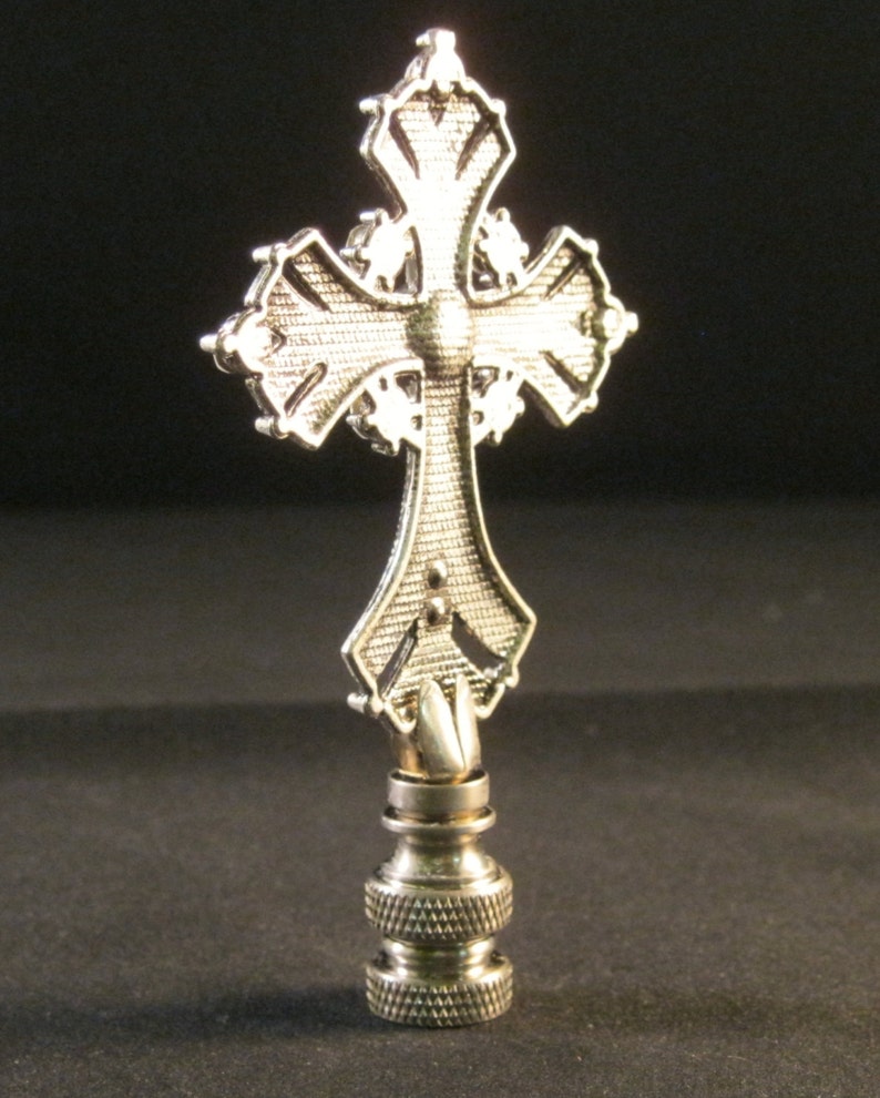 Lamp Finial-antq. Silver Rhinestone Latin Cross Lamp - Etsy