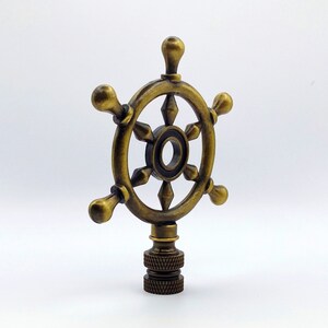 SHIPS WHEEL Lamp Finial-highly Detailed Cast Metal-aged Brass Finish - Etsy