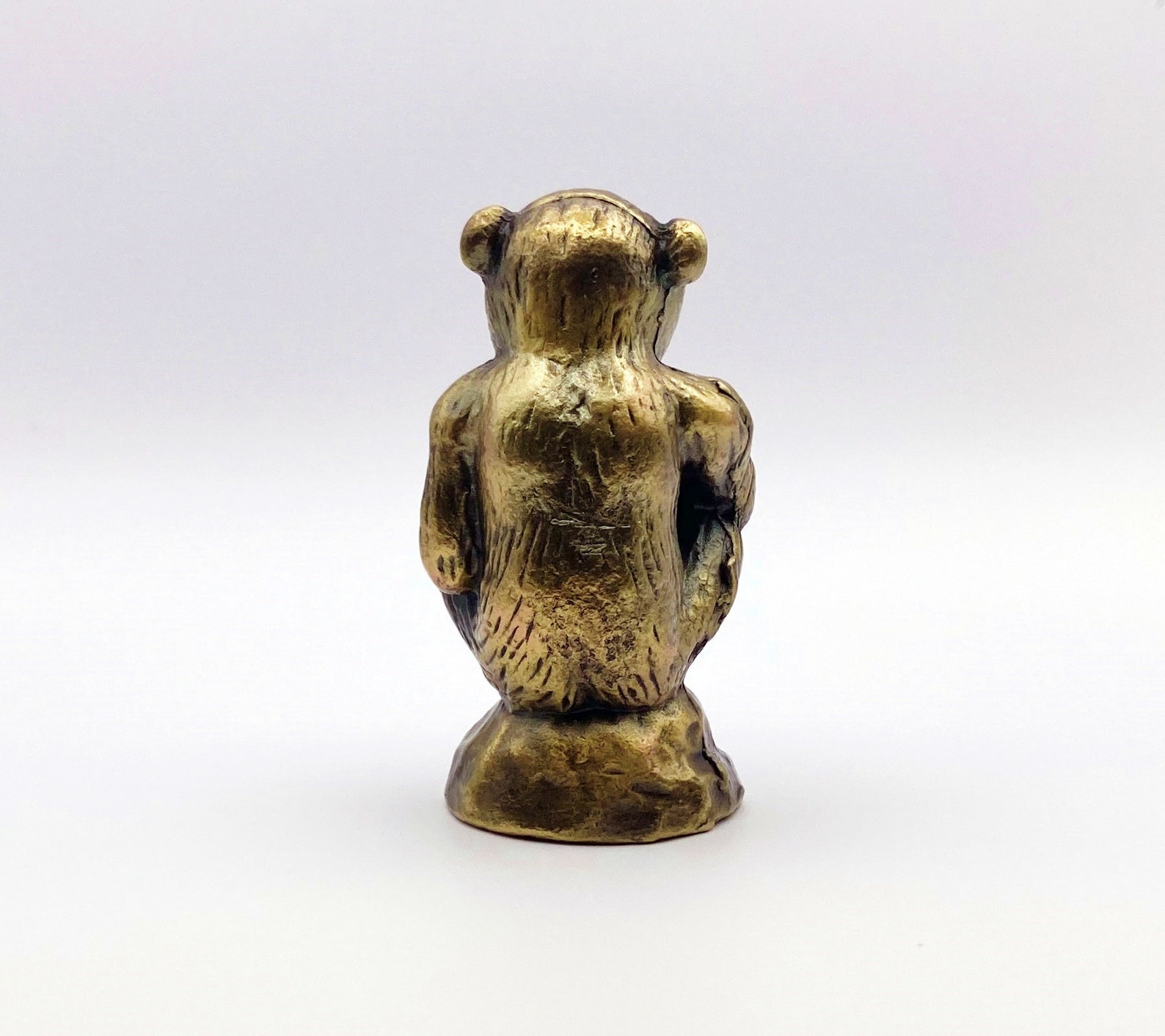 THINKING MONKEY Aged Brass Lamp Finial-highly Detailed Cast Metal - Etsy