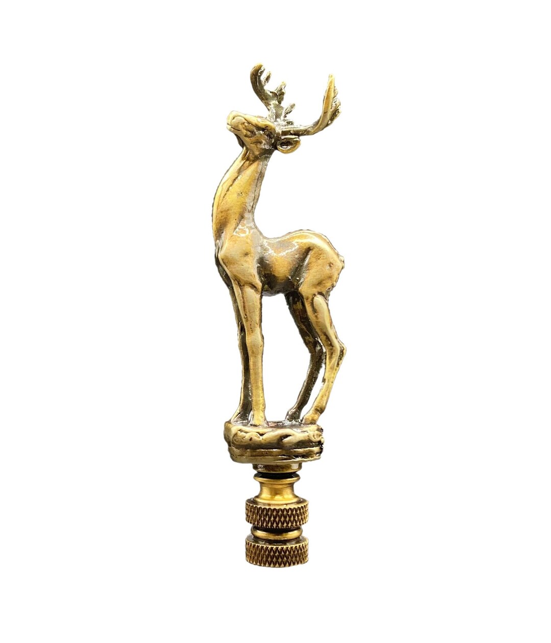 STANDING DEER Aged Brass Finish Lamp Finial-highly Detailed Cast Metal ...