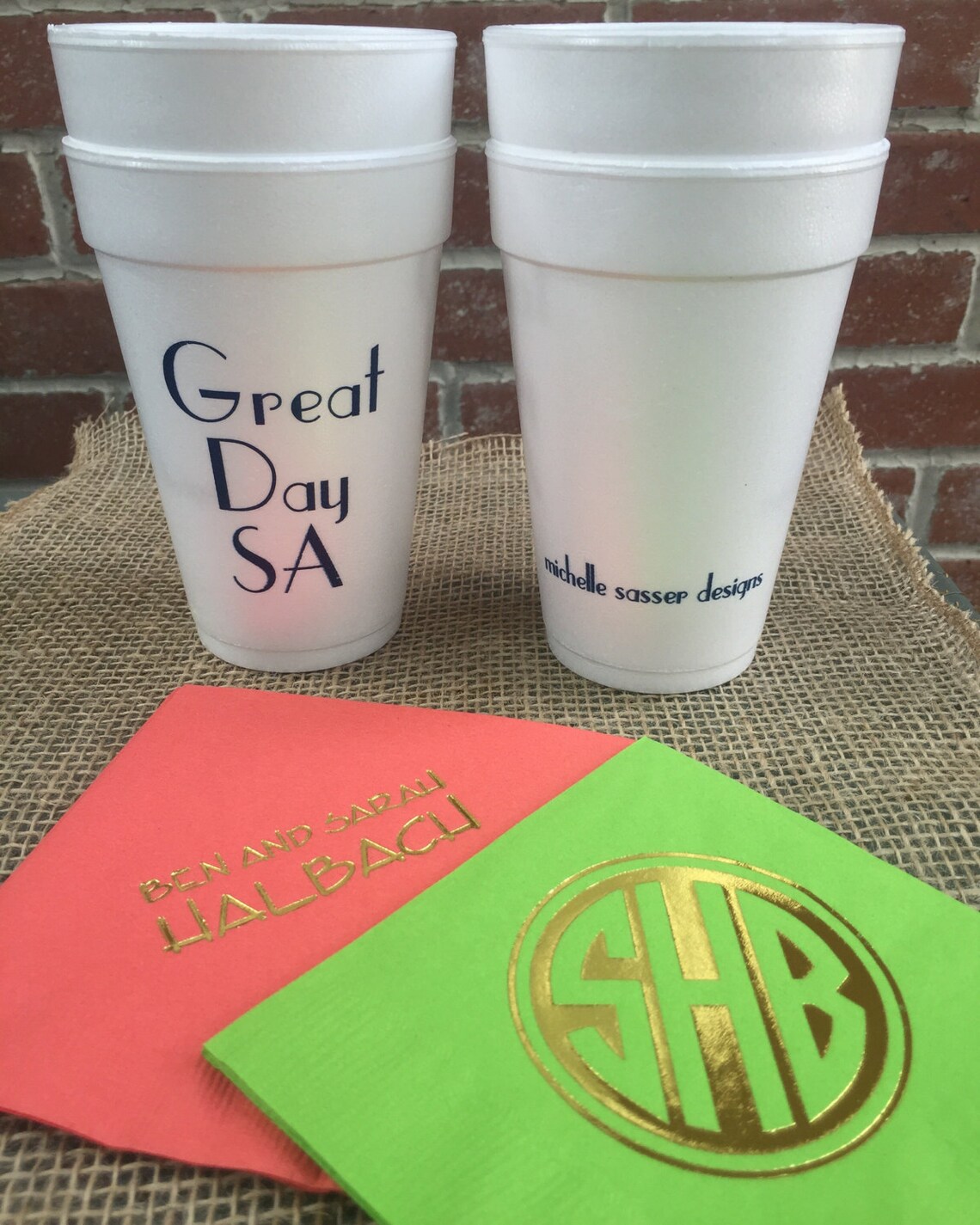 custom-styrofoam-cups-monogram-16oz-etsy