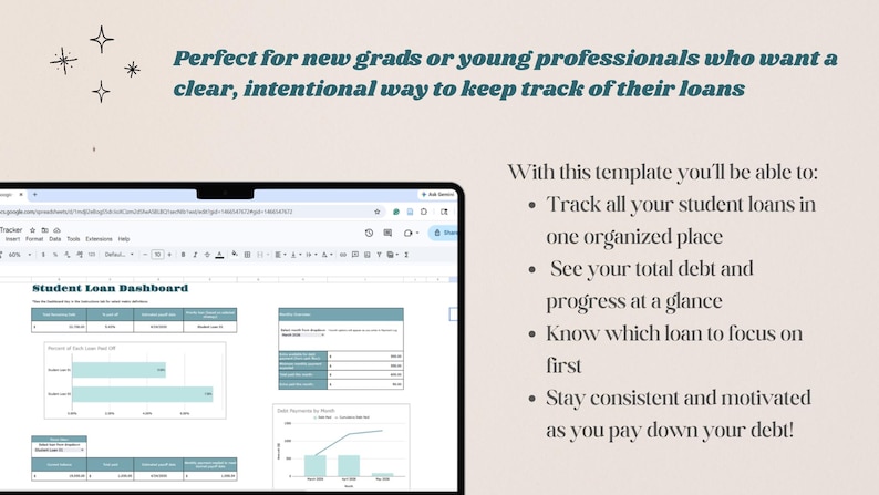 Student Loan Tracker Google Sheets | Debt Payoff Planner | Loan Payment ...