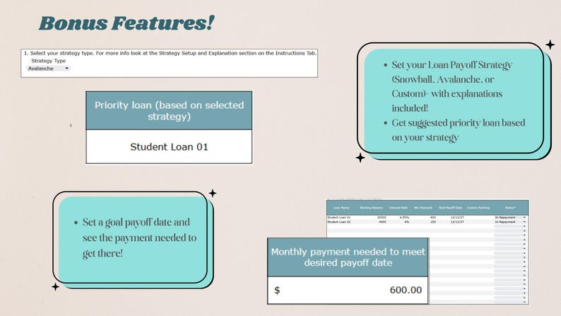 Student Loan Tracker Google Sheets | Debt Payoff Planner | Loan Payment ...