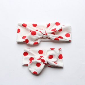 Red Polka Dot Headbands, Mommy and Me Headbands, Top Knot Headband ...