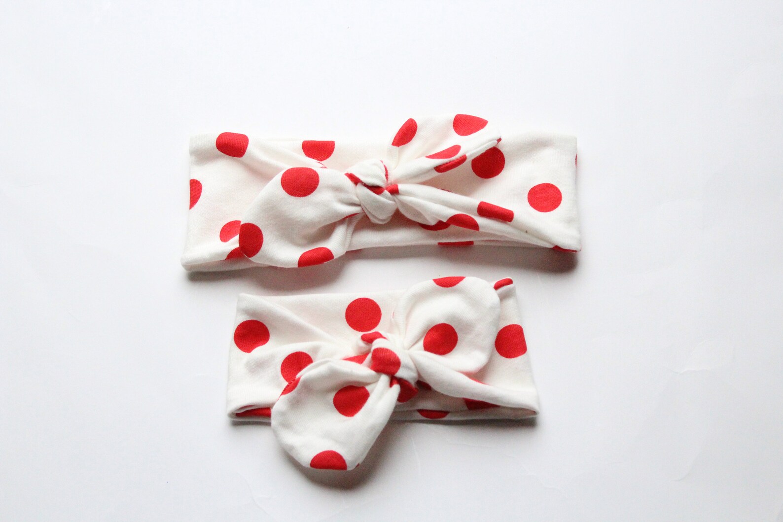 Red Polka Dot Headbands Mommy and Me Headbands Top Knot - Etsy