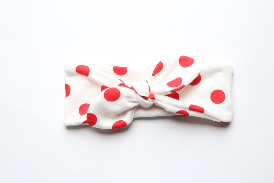 Red Polka Dot Headbands Mommy and Me Headbands Top Knot - Etsy