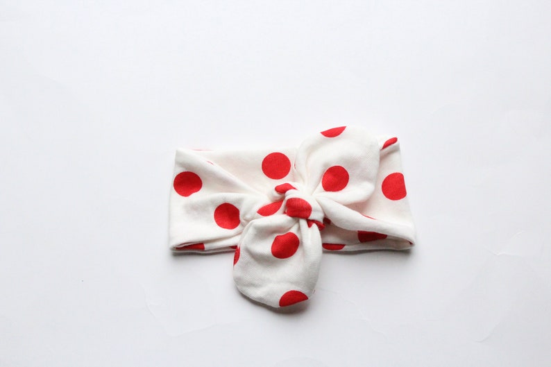 Red Polka Dot Headbands Mommy and Me Headbands Top Knot - Etsy