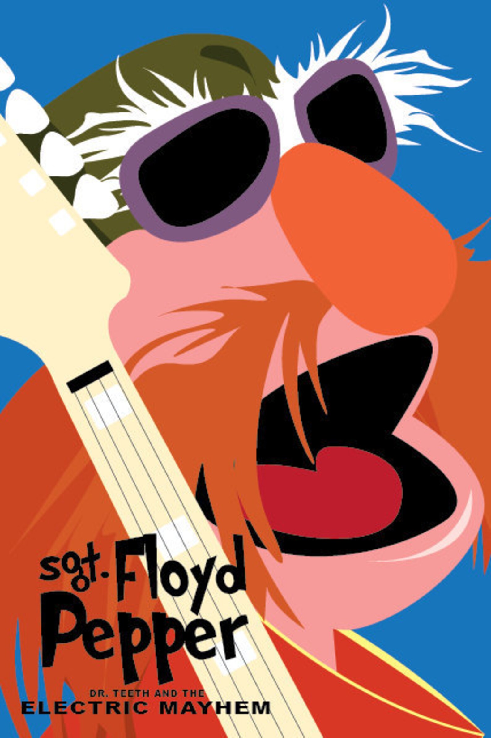 The Muppets Sgt. Floyd Pepper of the Electric Mayhem 12x18 | Etsy