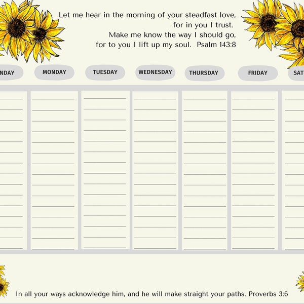 Sunflower Bible Verse - Etsy