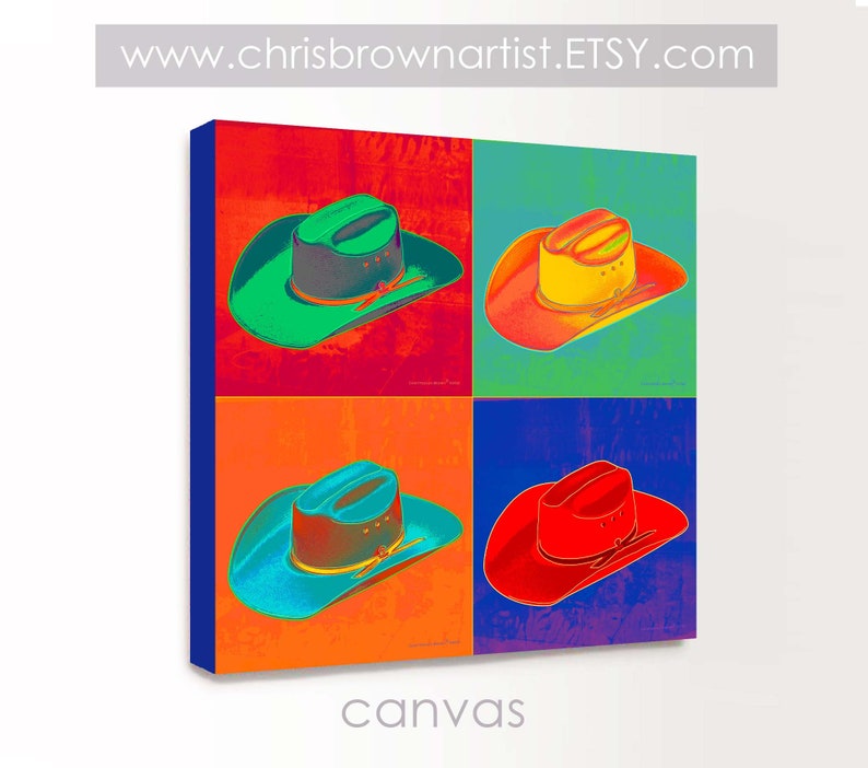 Abstract Art pop Art Cowboy Hat 4 Contemporary Abstract - Etsy