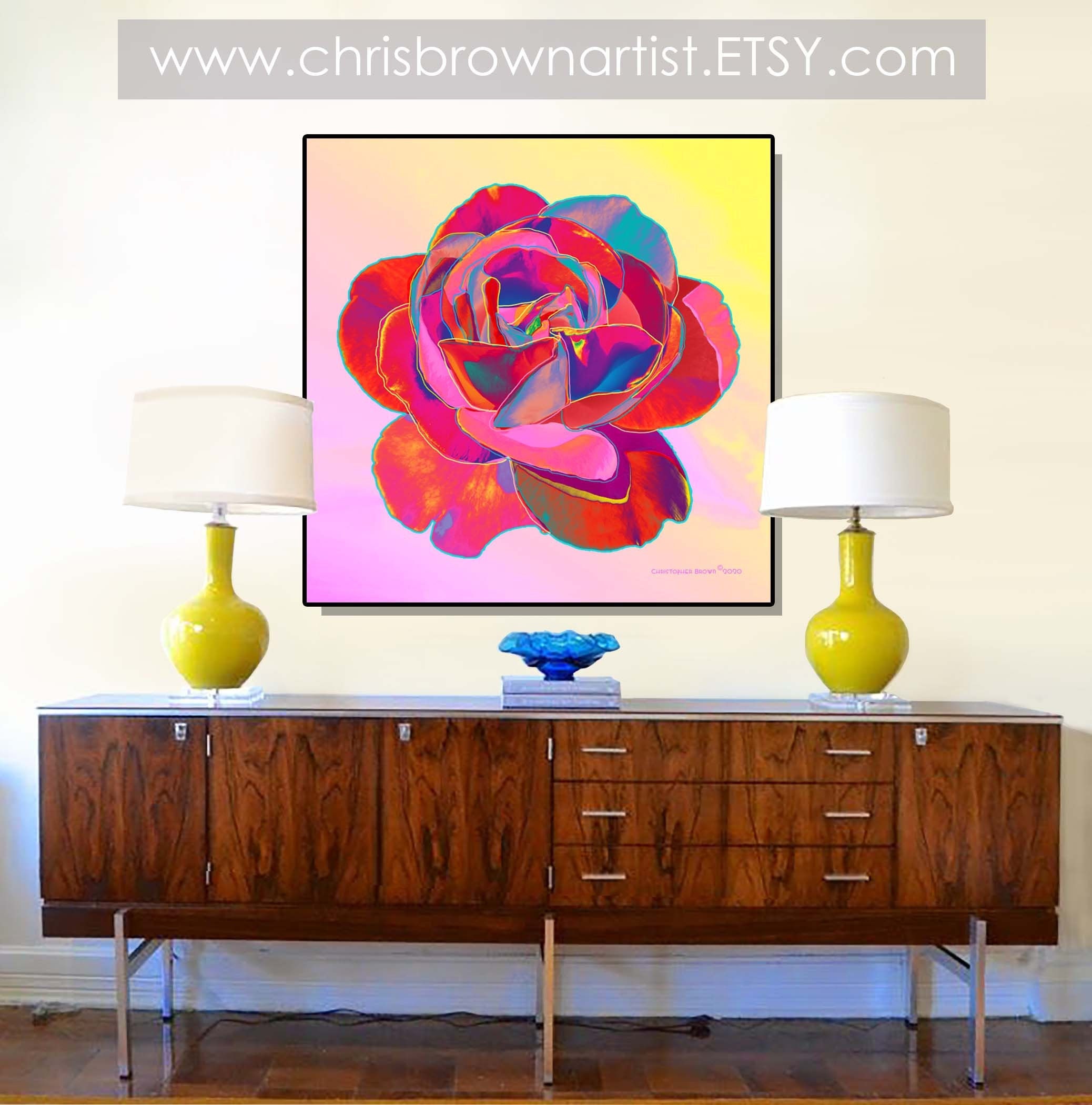 Flower Art pop Art Flower 02 Contemporary Abstract Art - Etsy