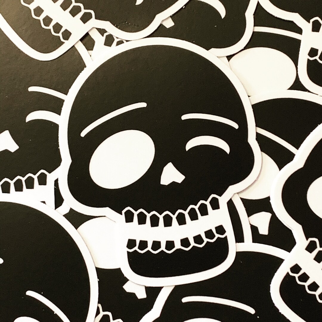 Winking Skull Vinyl Die Cut Sticker - Etsy