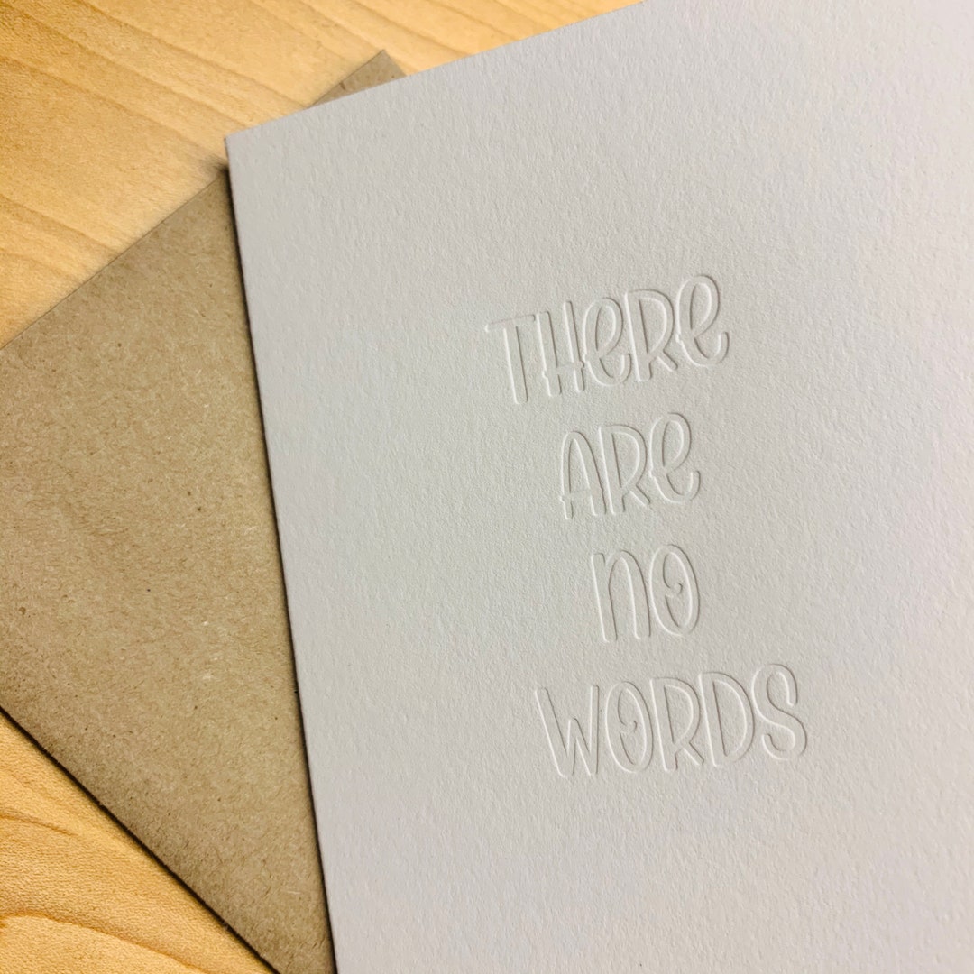 No Words Letterpress Sympathy Card - Etsy