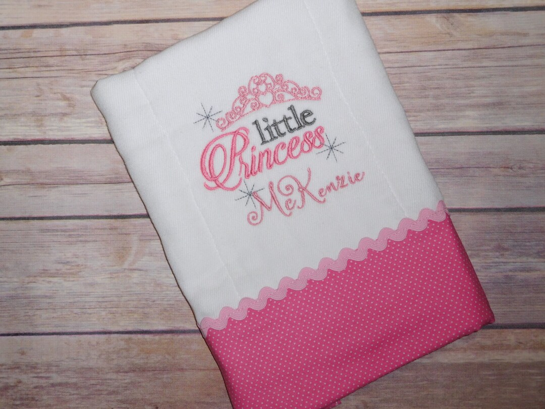 Princess Burp Cloth Girl Burp Cloth Pink Burp Cloth Princess Crown - Etsy