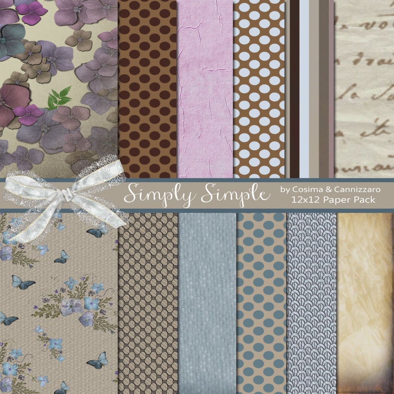 Simply Simple Digital Papers Instant Download 12x12 Scrapbook Paper ...