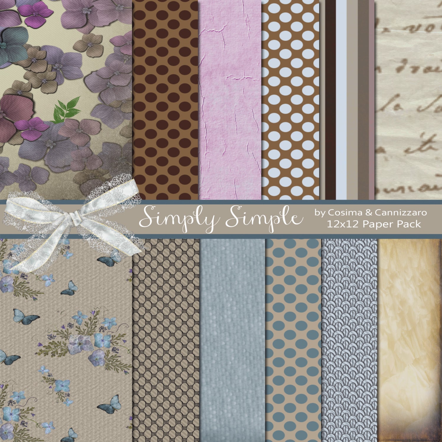 Simply Simple Digital Papers Instant Download 12x12 Scrapbook Paper ...