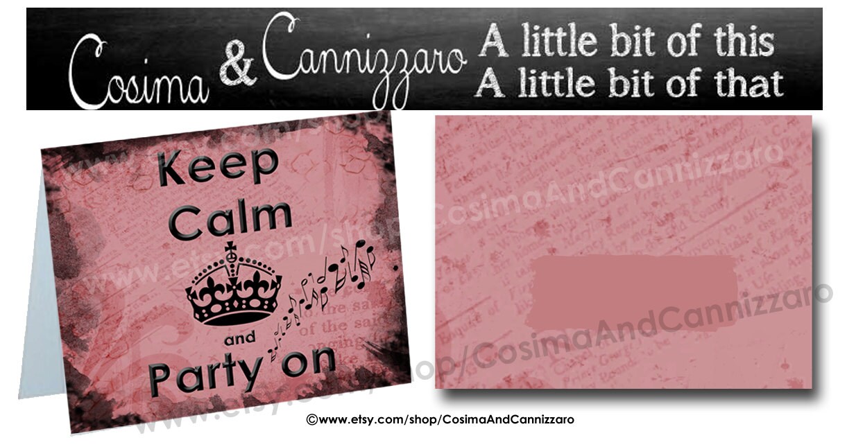 Digital Instant Download Keep Calm Card & Envelope Keep Calm - Etsy