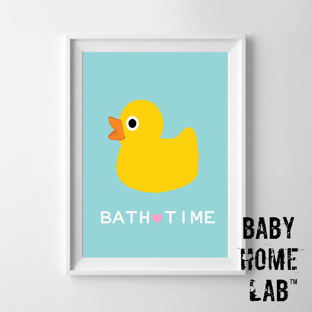 Rubber Duck Bath Time Handmade Art Wall Poster Print Kids - Etsy UK