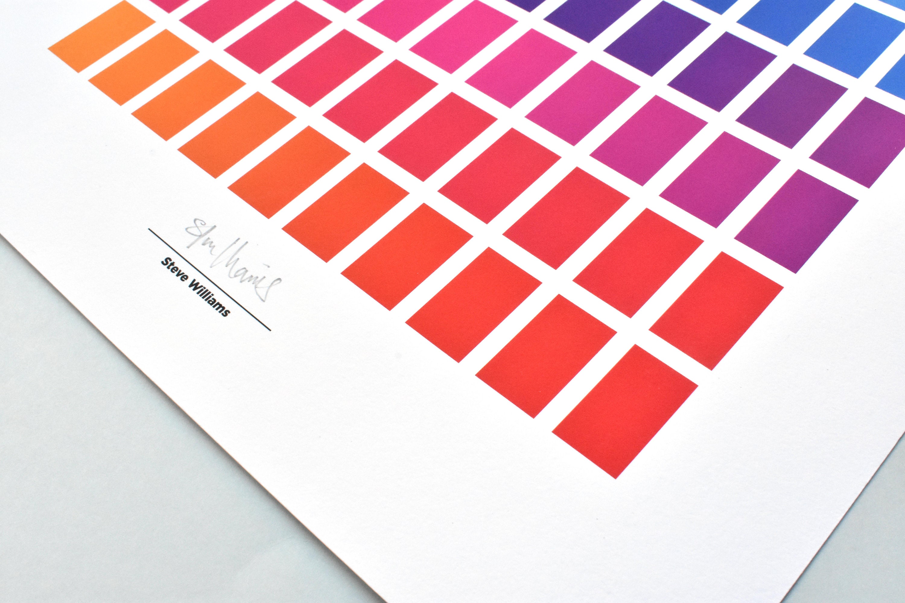 100 Colores Cartel gráfico, colores brillantes, espectro del arco iris ...