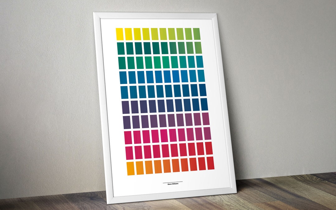 100 Colours Graphic Poster, Bright Colours, Rainbow Spectrum ...