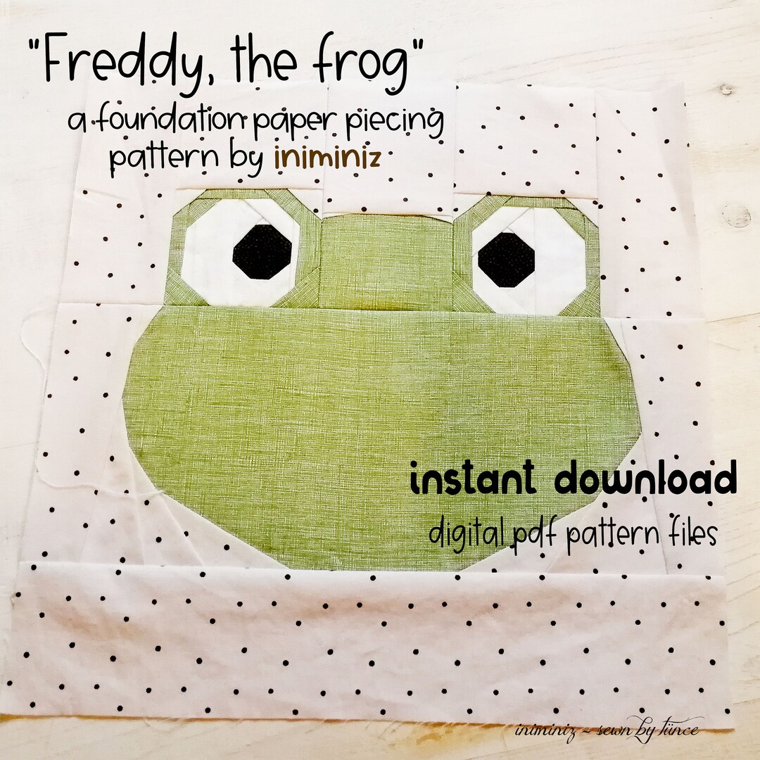 Frog FPP Pattern Freddy the Frog Foundation Paper Piecing - Etsy