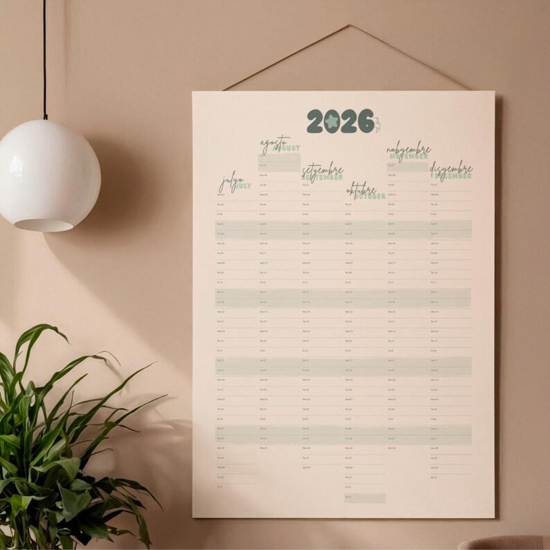 2026 Half Year Tagalog Calendar - Bilingual Minimalist Planner - Modern ...