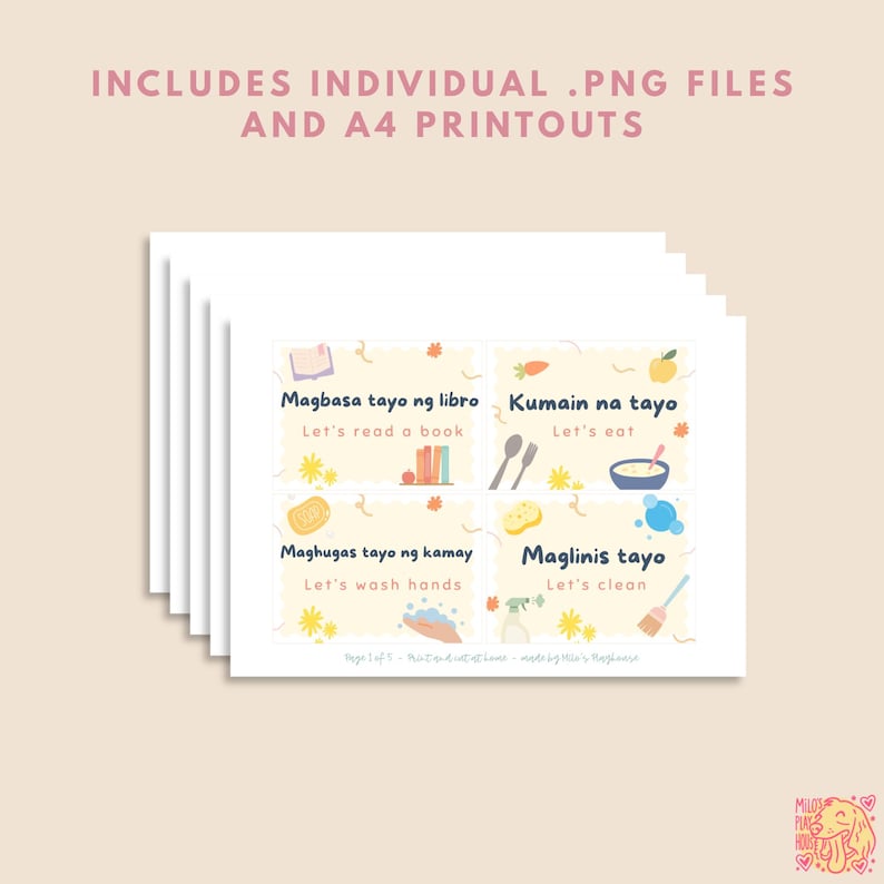 Bilingual Tagalog English Daily Routine Cards for Toddlers (digital ...