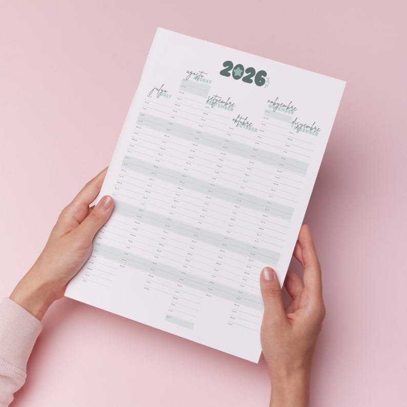 2026 Half Year Tagalog Calendar - Bilingual Minimalist Planner - Modern ...