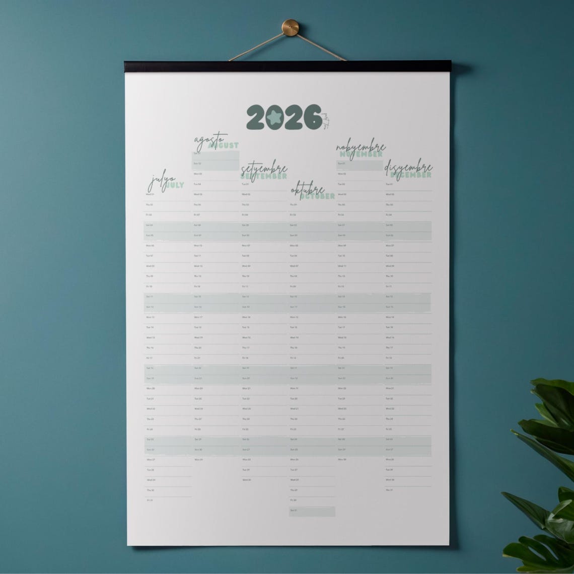 2026 Half Year Tagalog Calendar - Bilingual Minimalist Planner - Modern ...
