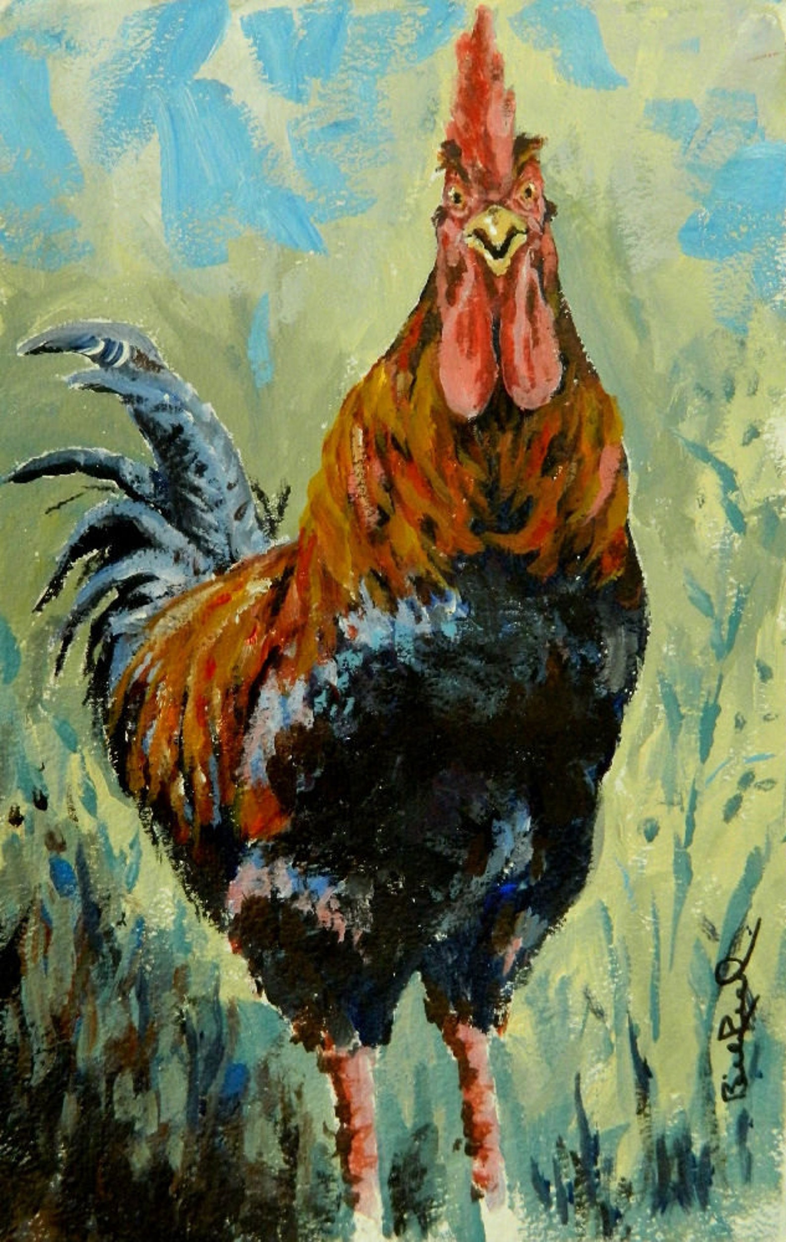 Who Me Colorful Rooster Art Print - Etsy