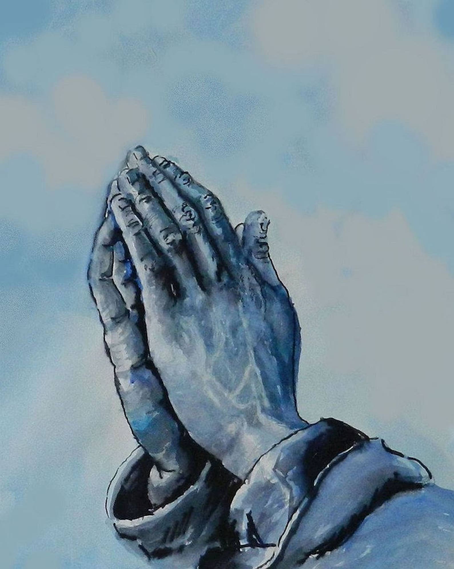 Praying Hands Art Print Watercolor Spiritual Painting Prayer Art - Etsy