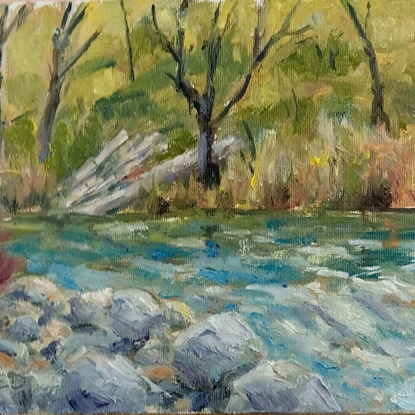 River Painting - Etsy