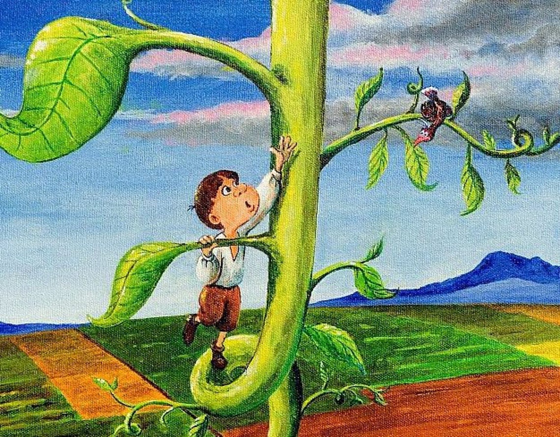 Jack and the Beanstalk Original Painting Art Print | Etsy