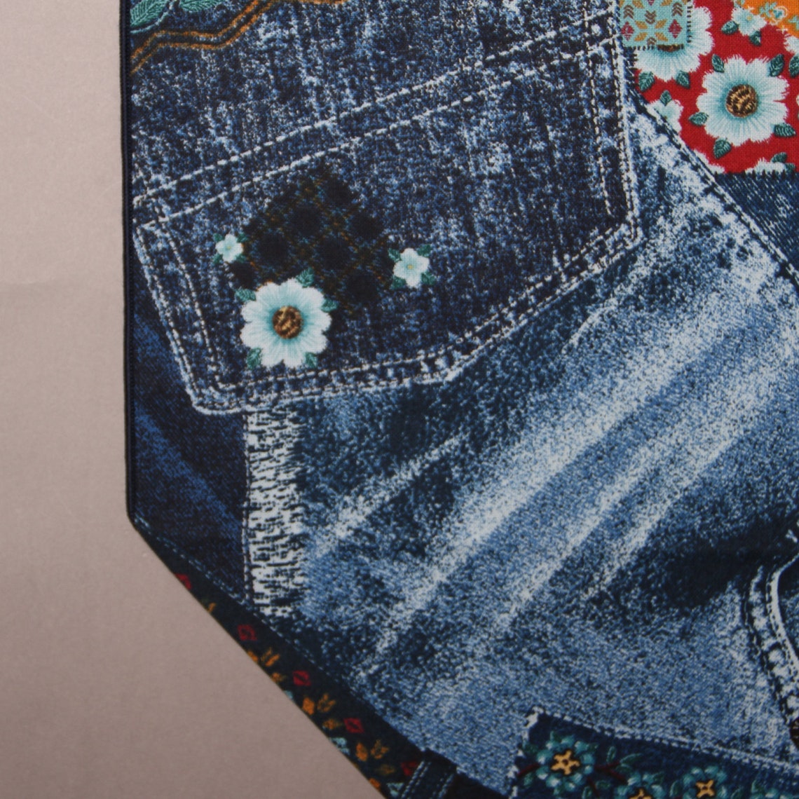 Denim Look Table Runner, Large 72" Table Runner - Etsy