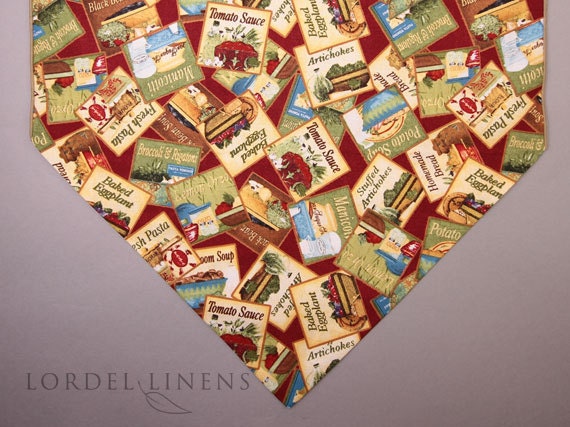 Food Labels Table Runner Food Theme Table Runner Food Theme | Etsy