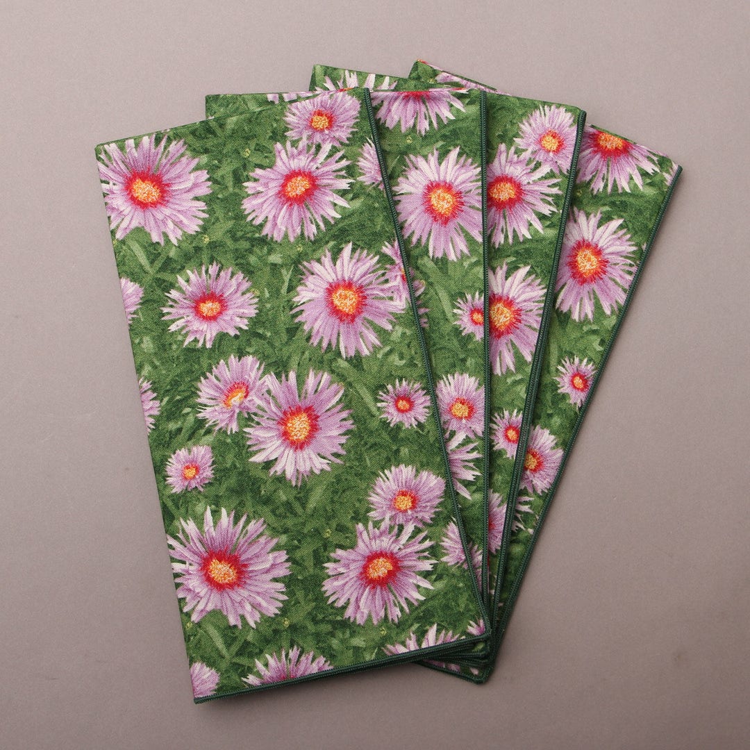 Lavender Floral Cloth Napkins, Set of 4 Napkins, Everyday Dinner ...
