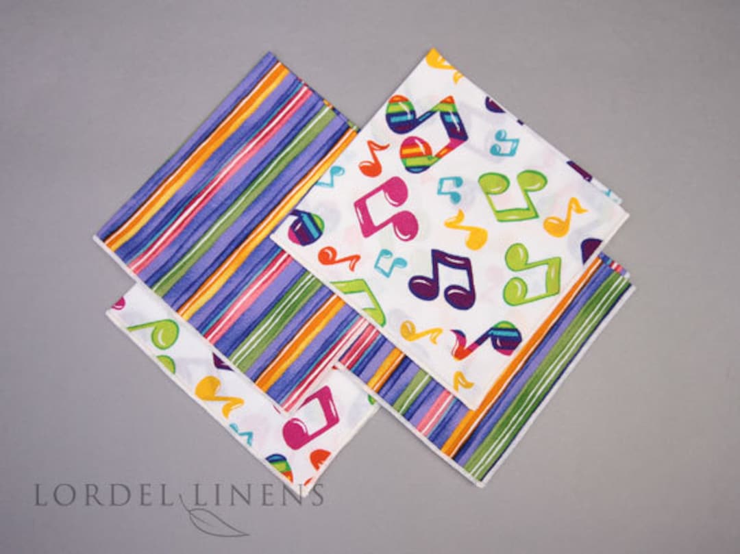 Music Notes Cocktail Napkins, Party Napkins, Tea Napkins, Lunchbox ...