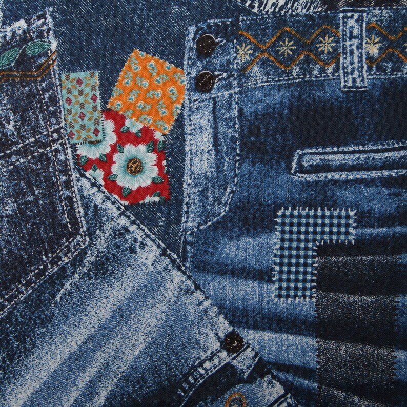 Denim Look Table Runner, Large 72" Table Runner - Etsy