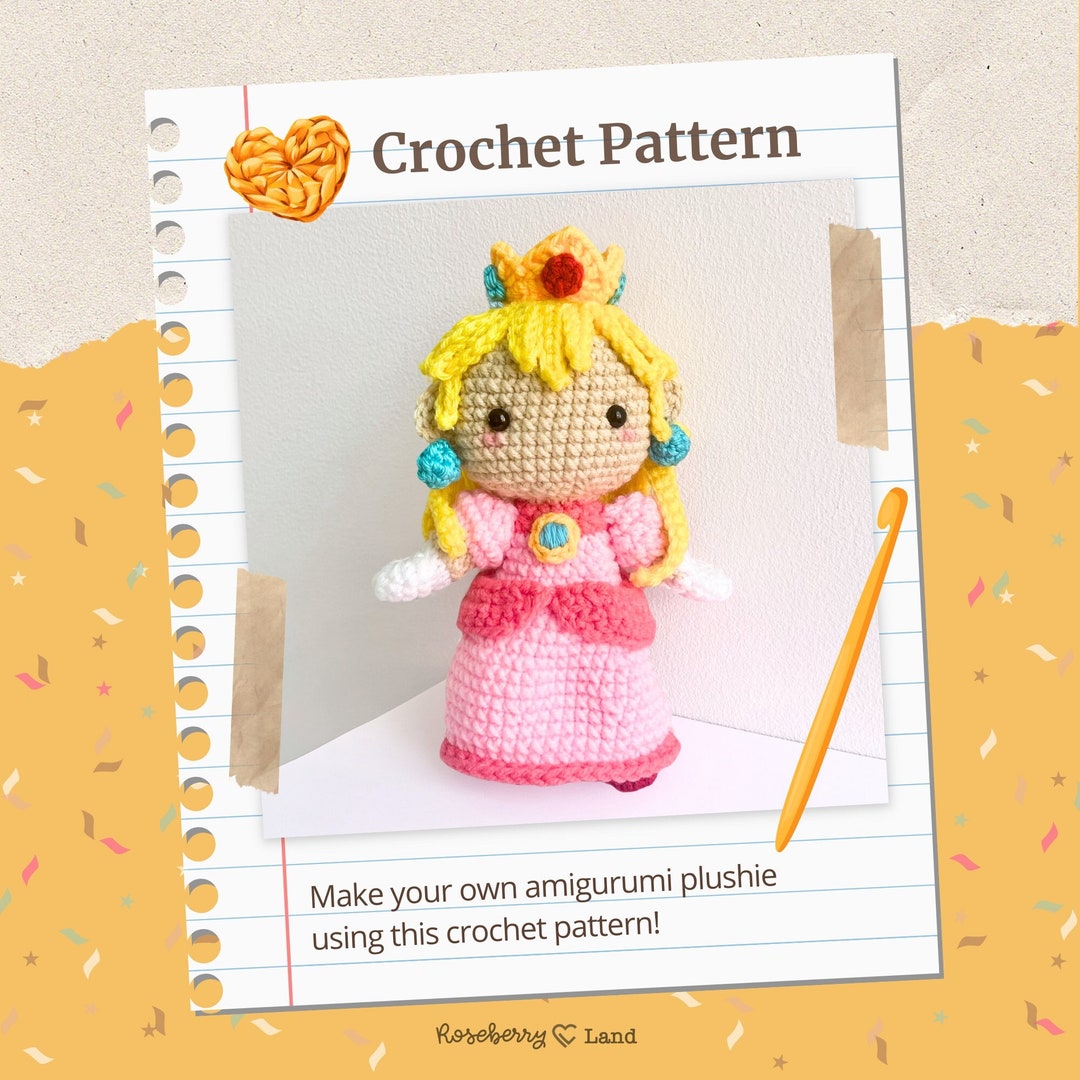 Princess Peach PDF Crochet Pattern - Instant Download - Amigurumi Plush ...