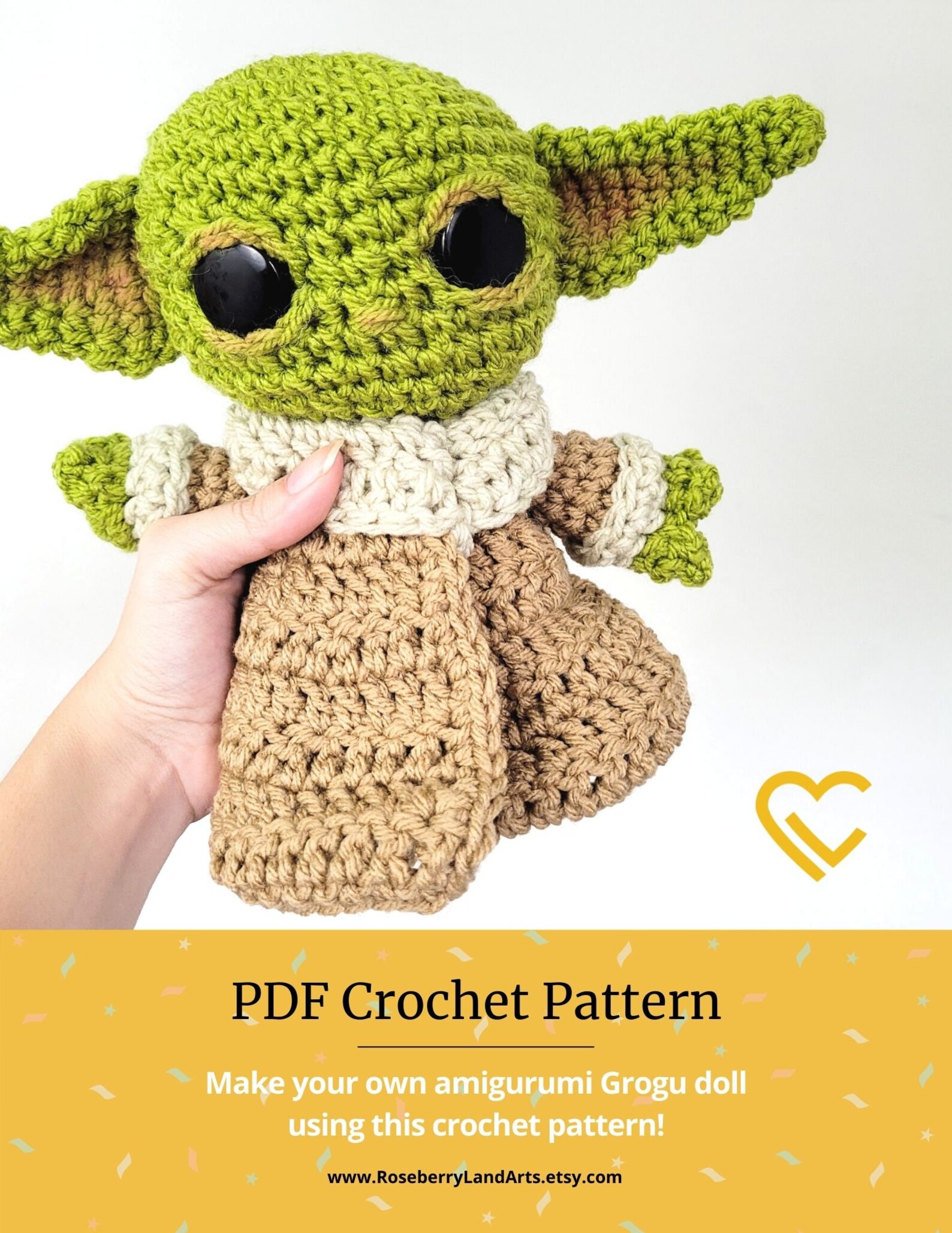 Grogu - From the Mandalorian - PDF Crochet Pattern - Instant Download ...