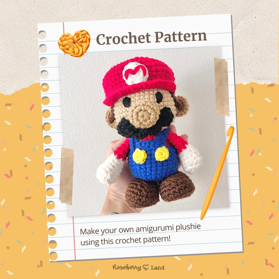 Mario PDF Crochet Pattern - Instant Download - Amigurumi Plush Doll ...