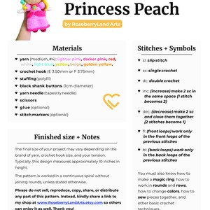 Princess Peach PDF Crochet Pattern - Instant Download - Amigurumi Plush ...
