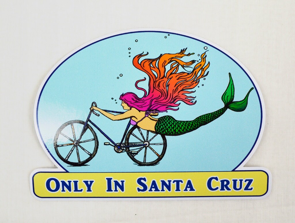 Santa Cruz Sticker- Mermaid Sticker - Bike Art - Mermaid - Vinyl ...