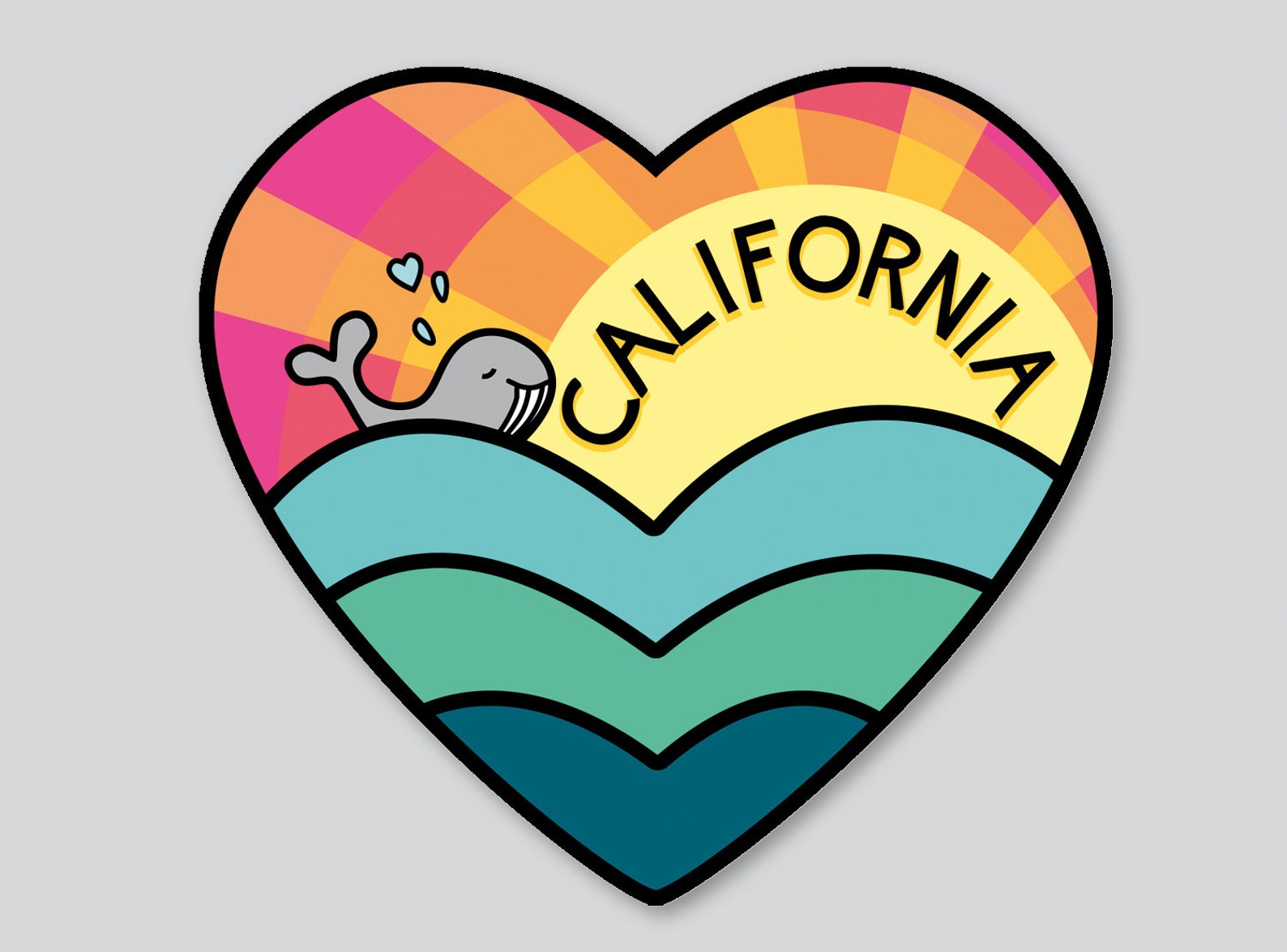 California Love Sticker Beach Whale Decal Beach Sticker - Etsy