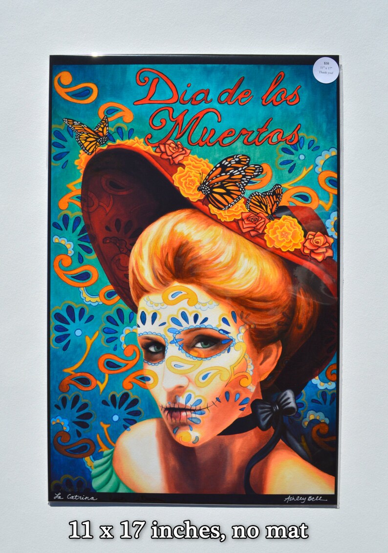 La Catrina / Dia De Los Muertos / Day of the Dead Print 12x16 11x17 by ...