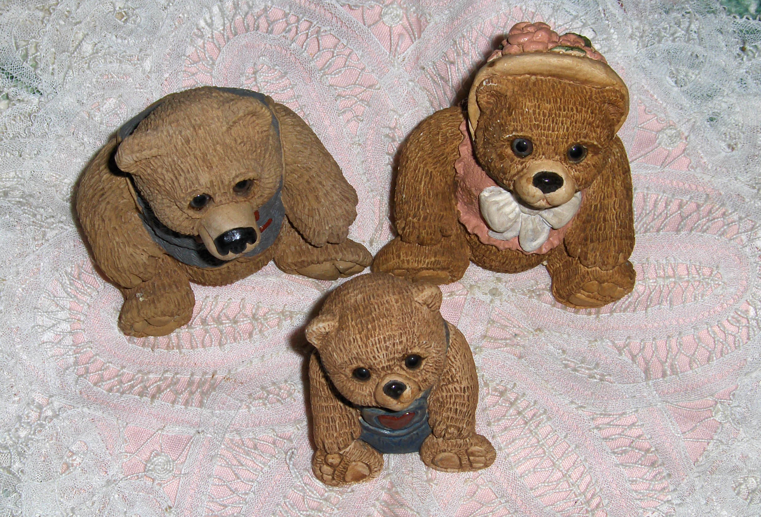 Vintage Stone Critters Bear Family Figurines 1984 United Design Mama ...