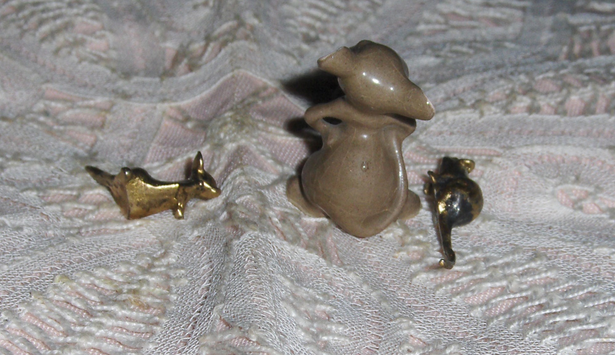 Vintage Miniature Metal Mouse Figurines 3 Mini Mini Ceramic Metal Brass ...